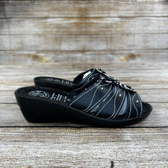 Fatex Anatomic | Shoes | Fatex Anatomic Black Wedged Open Toe Sandals ...